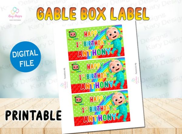 COCOMELON GABLE BOX LABEL - Kary Designs