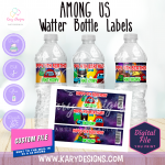 AMONG US WATER BOTTLE LABEL - Kary Designs