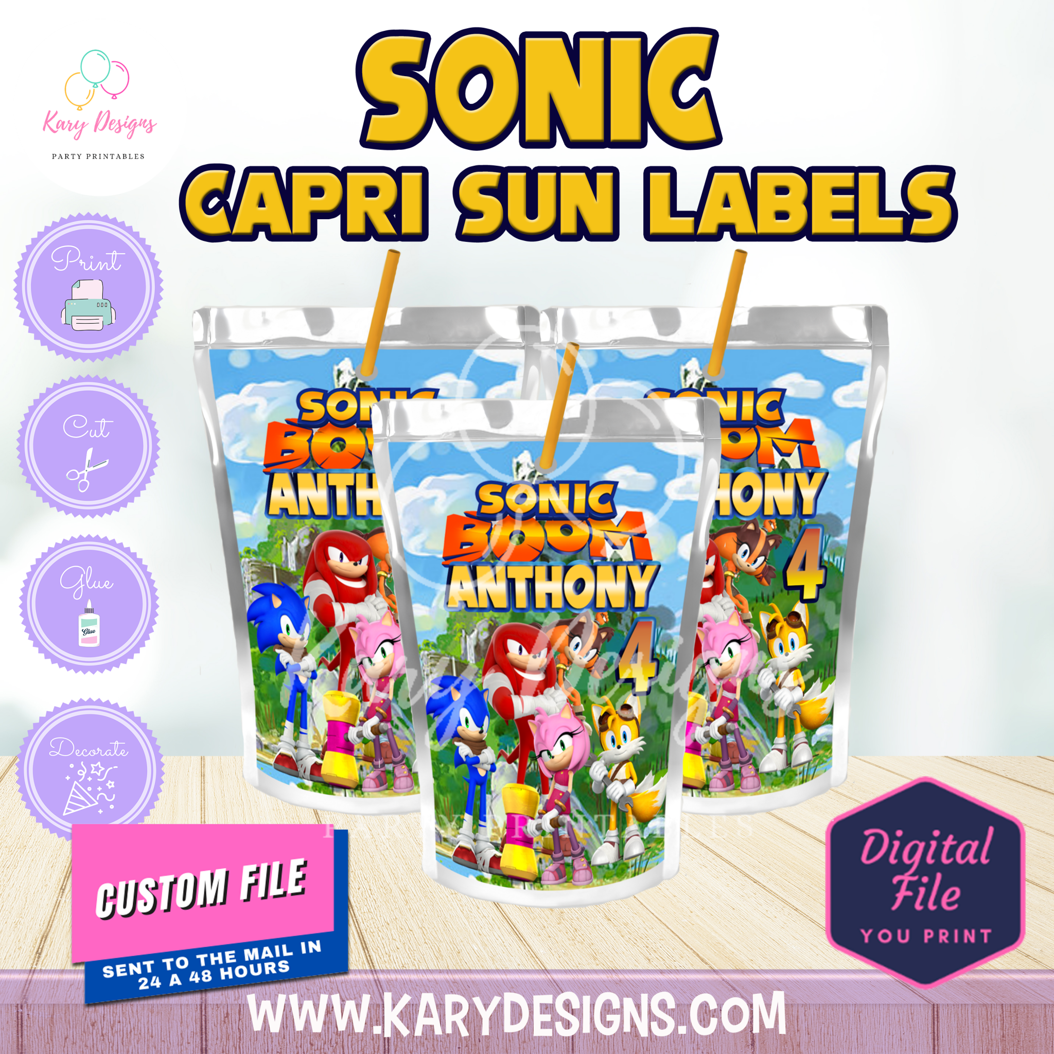 SONIC CAPRI SUN LABELS - Kary Designs
