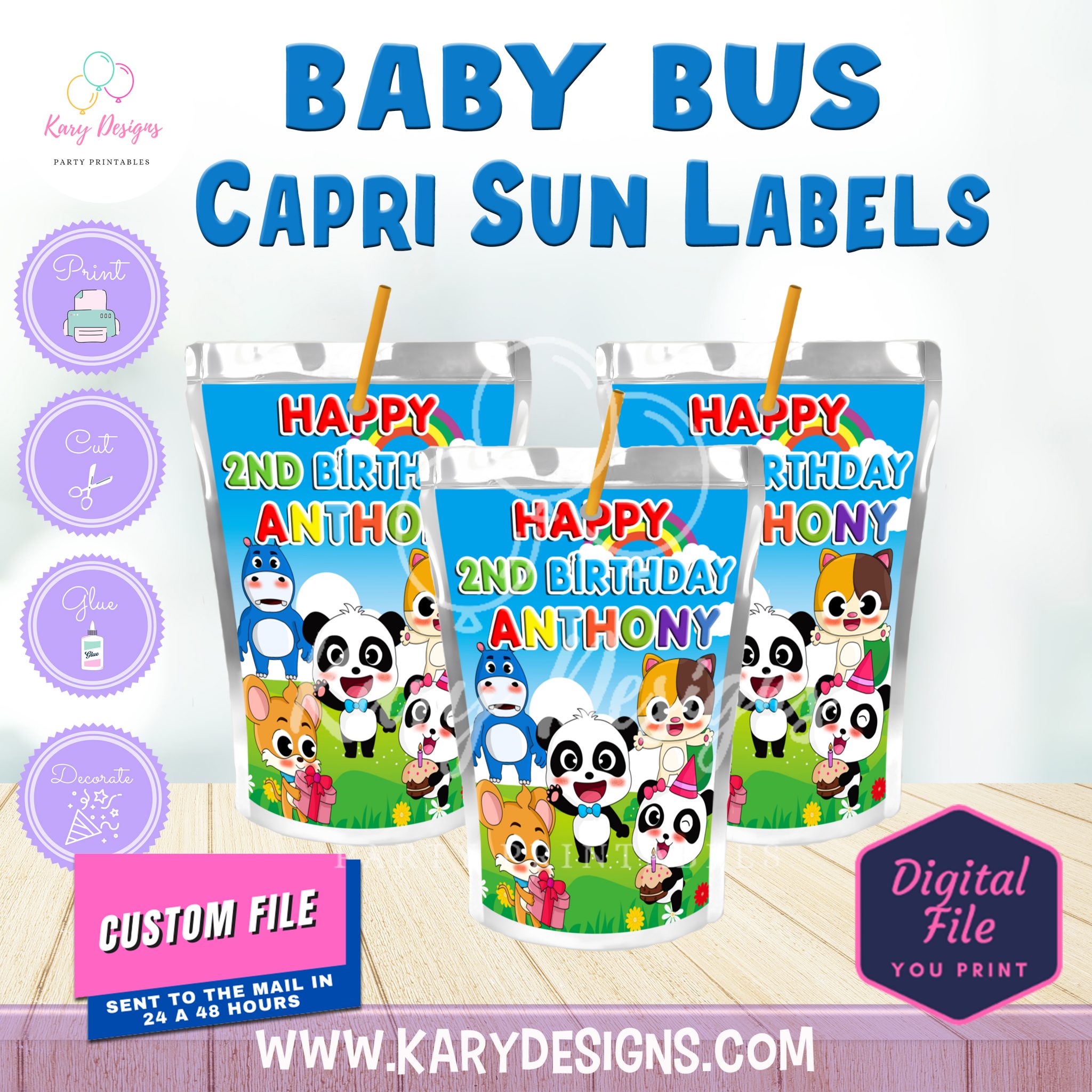 BABYBUS CAKE TOPPER - Kary Designs