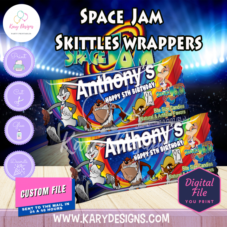 SPACE JAM SKITTLES LABELS - Kary Designs