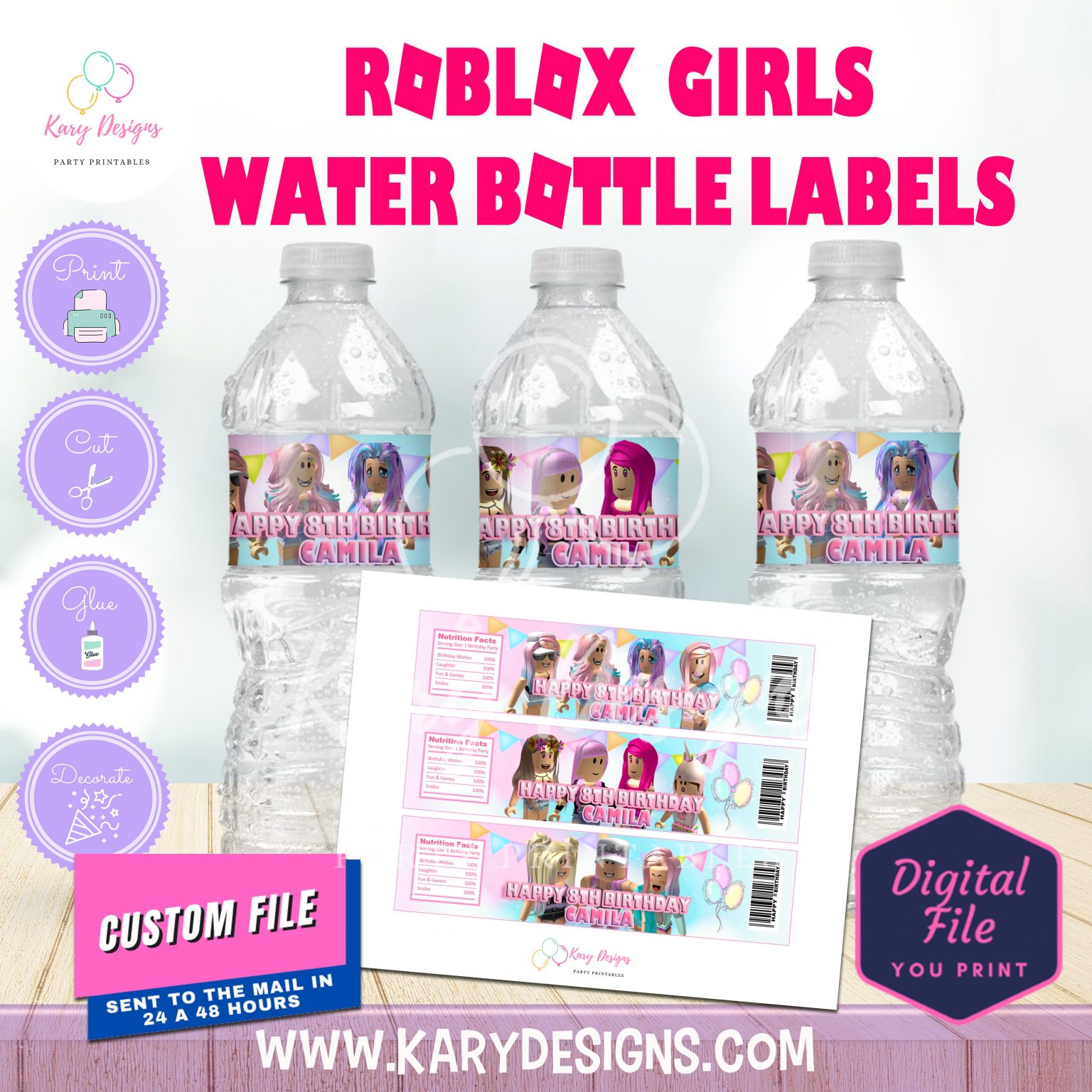 ROBLOX GABLE BOX LABEL - Kary Designs
