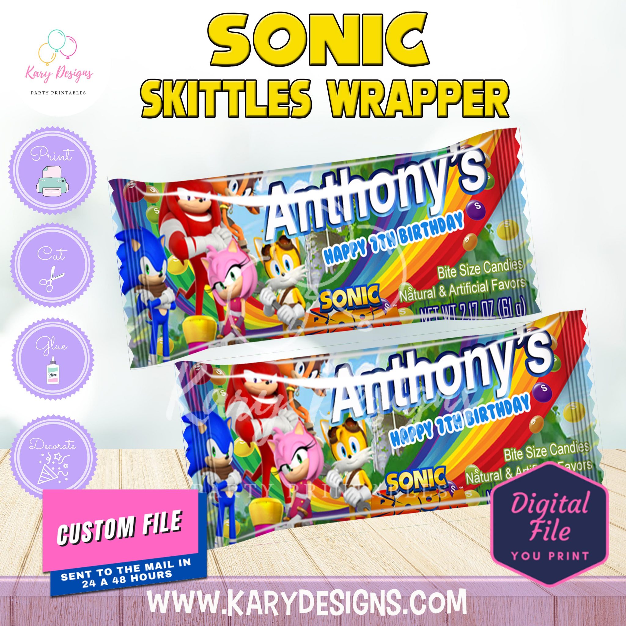 SONIC CUPCAKES TOPPERS - Kary Designs