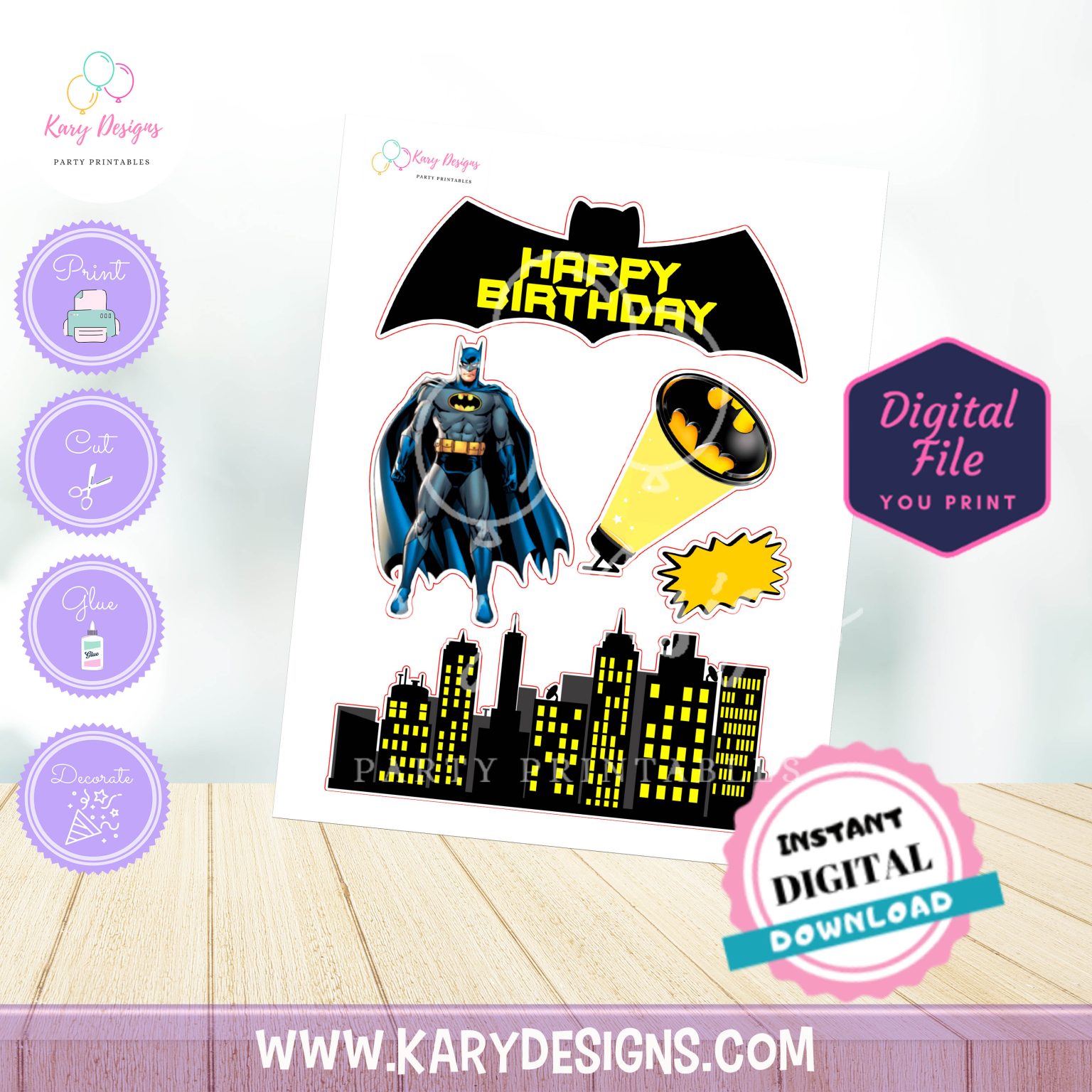 BATMAN CAKE TOPPER - Kary Designs