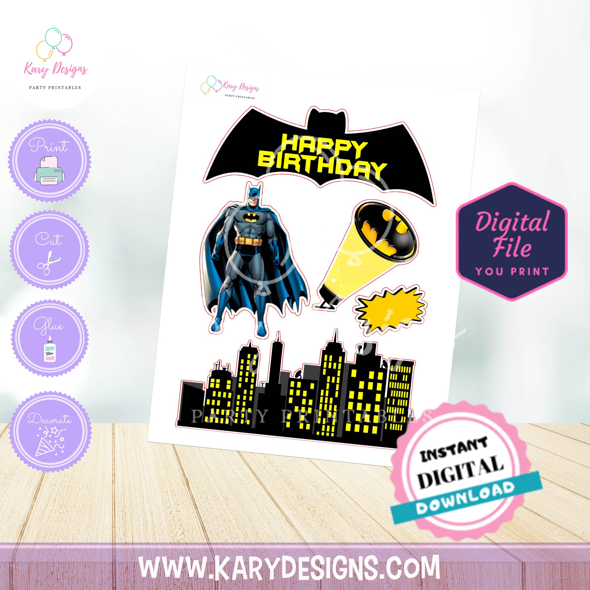 BATMAN CAKE TOPPER - Kary Designs
