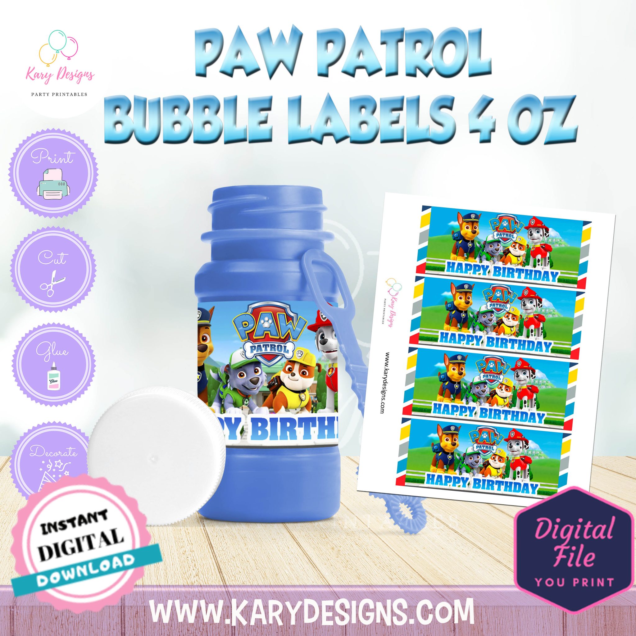 PAW PATROL GIRL CAKE TOPPER - Kary Designs