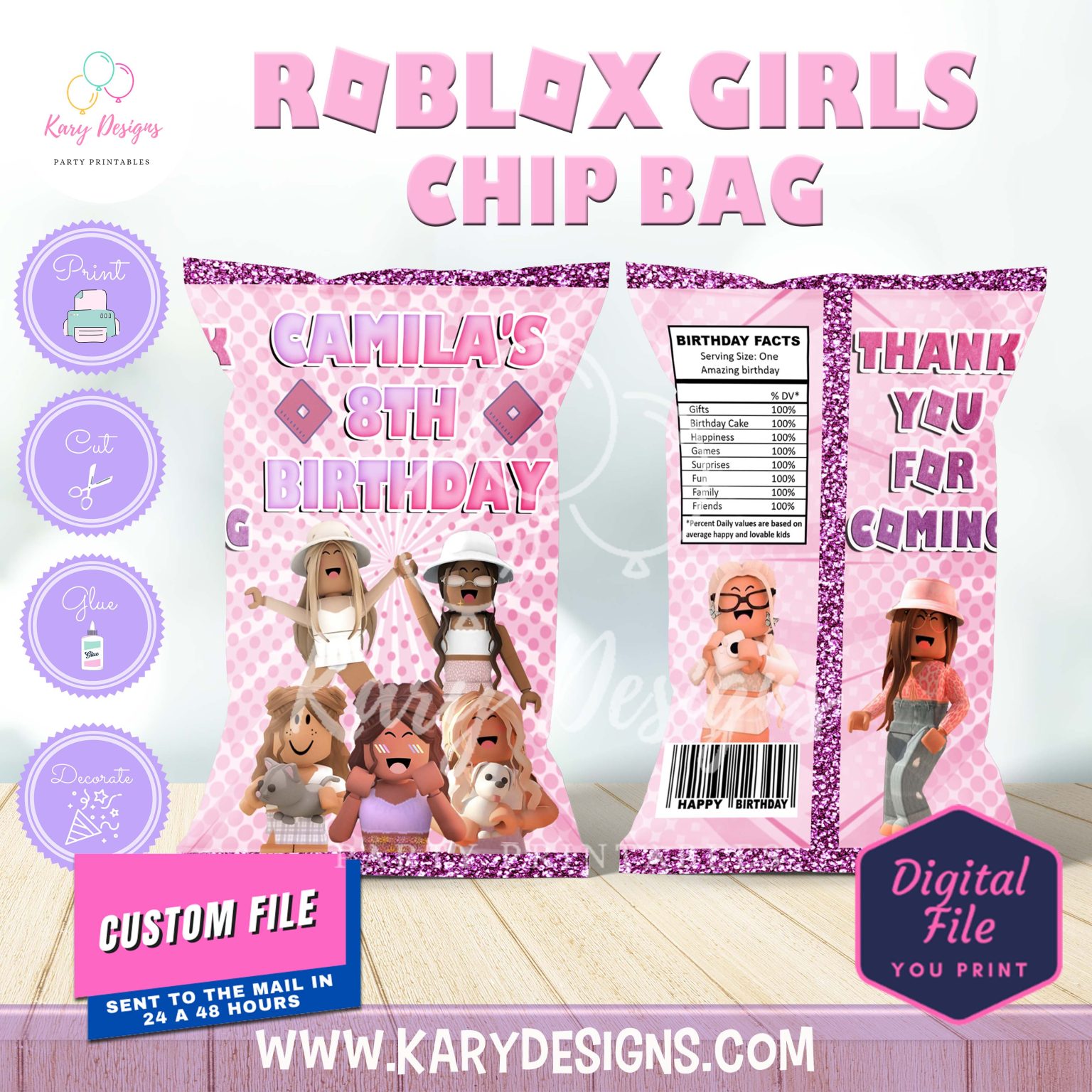 ROBLOX GIRLS CHIP BAG V2 - Kary Designs