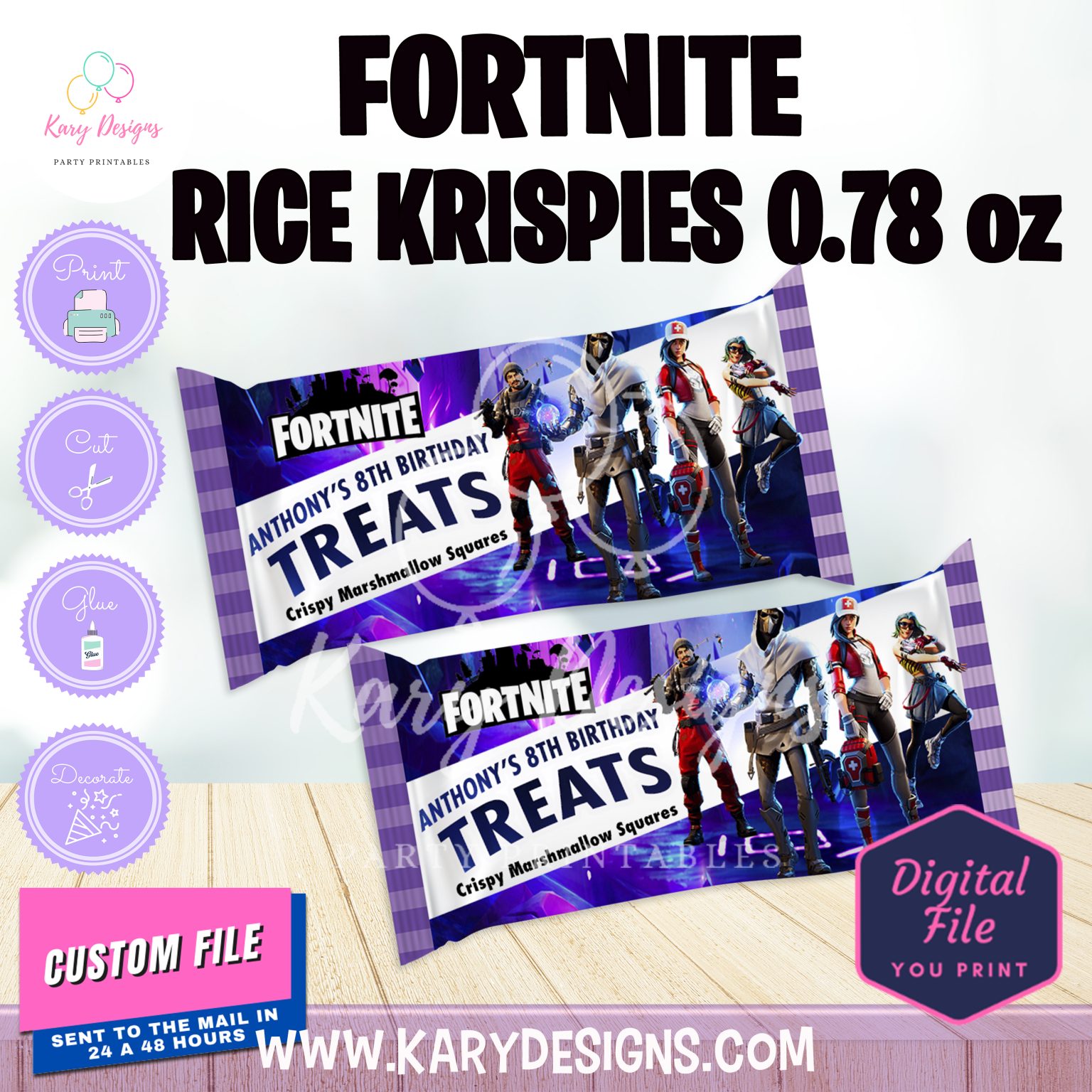 FORTNITE WATER BOTTLE LABELS - Kary Designs